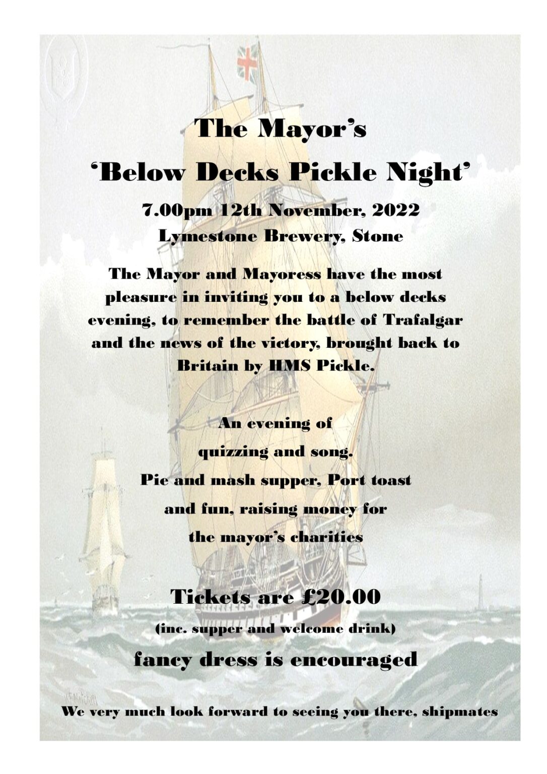 Town Mayor’s ‘Below Decks Pickle Night’ on Saturday 12 November 2022 ...
